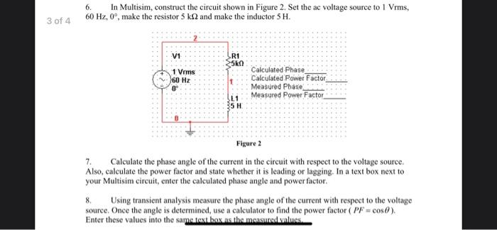 Solved 1. In Multisim, construct the circuit shown in Figure | Chegg.com
