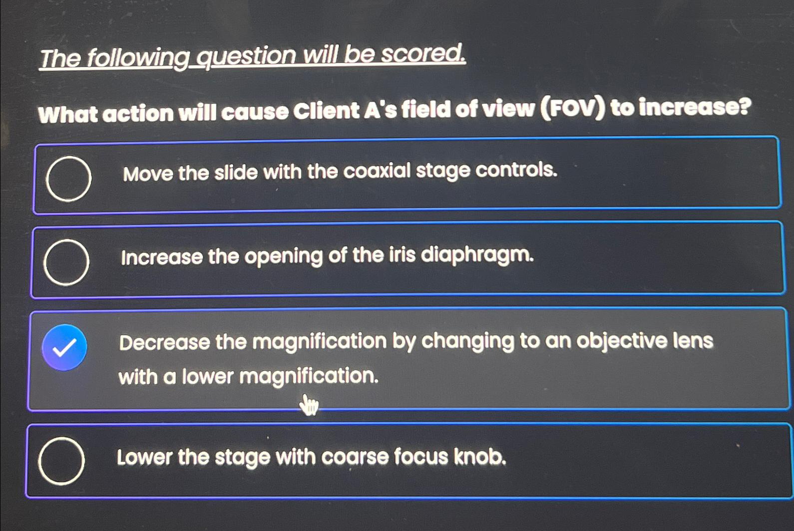 Solved The following question will be scored.What action | Chegg.com