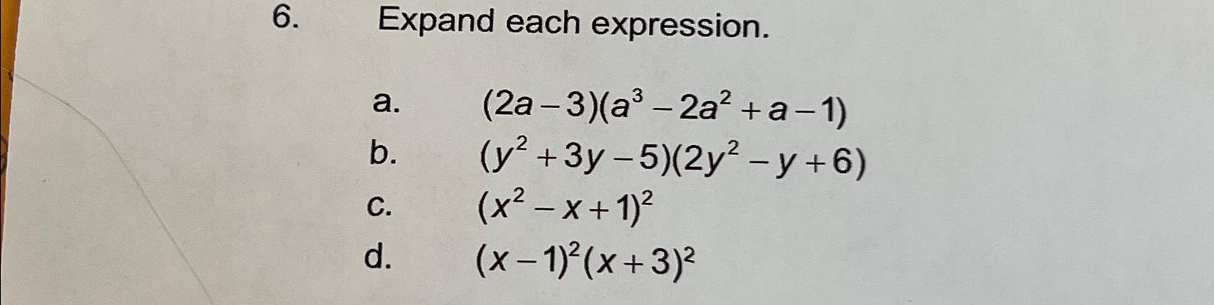 Solved Expand each | Chegg.com