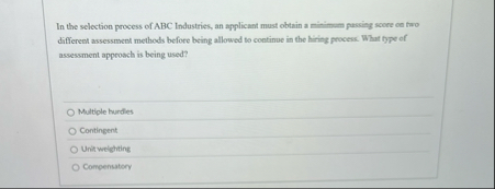 Solved In the selection process of ABC Industries, an | Chegg.com