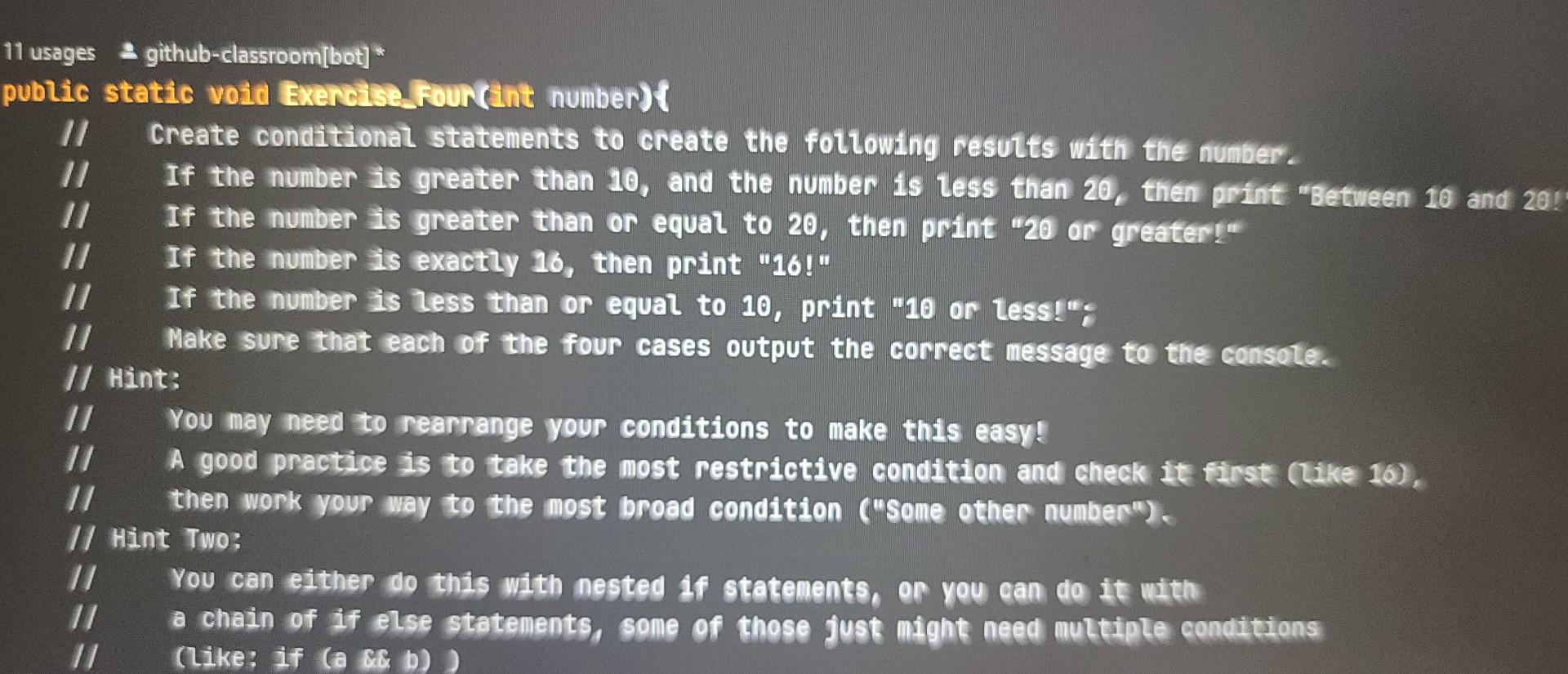 Solved 1 usages a github-classroom[bot] * Jblic static void | Chegg.com