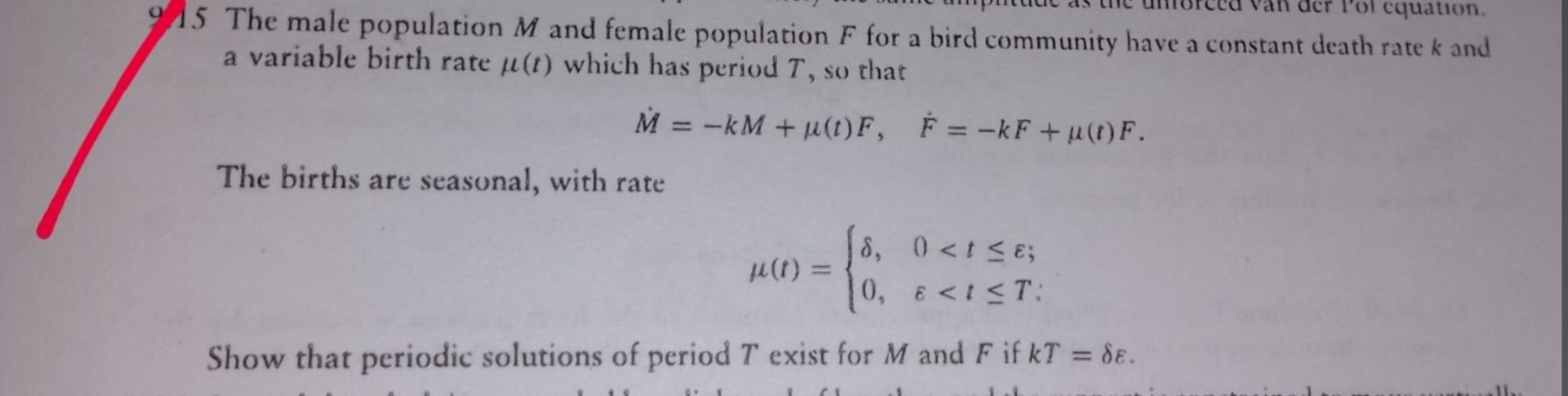 Solved 15 ﻿The male population M ﻿and female population F | Chegg.com