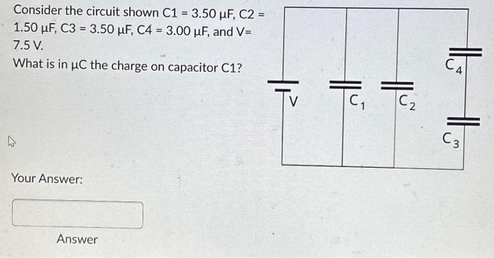 Solved Consider the circuit shown C1=3.50μF,C2= | Chegg.com