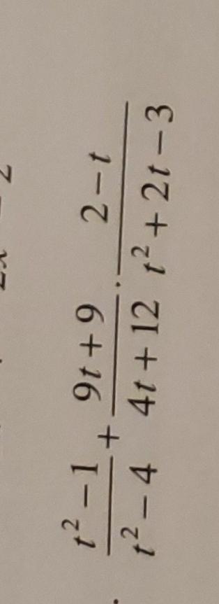 Solved t2−4t2−1+4t+129t+9⋅t2+2t−32−t40. Perform each of the | Chegg.com