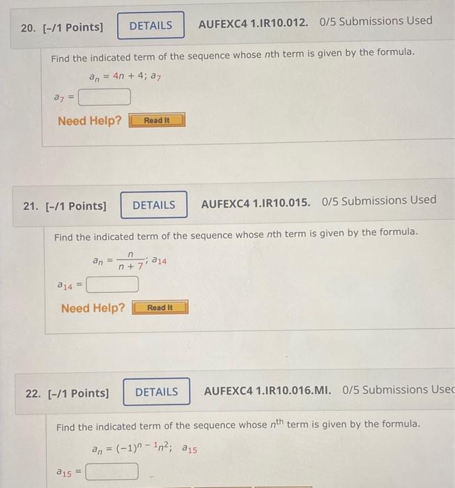 Solved Find the indicated term of the sequence whose nth | Chegg.com