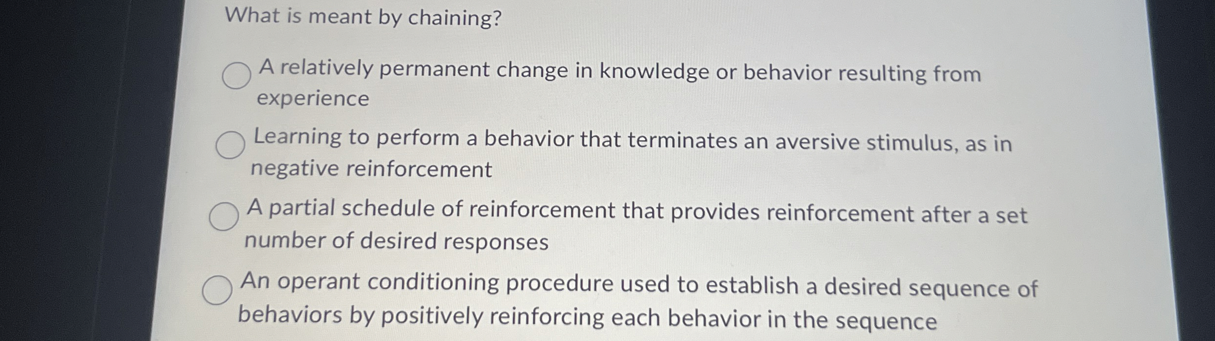 Solved What is meant by chaining?A relatively permanent | Chegg.com
