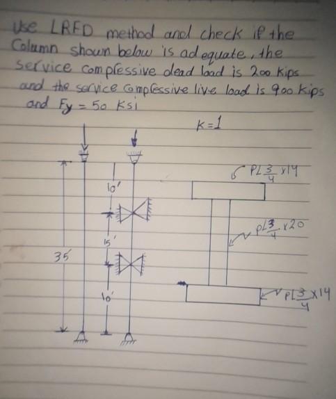 Solved Use method and EQ1: (10 marks) LRFD check if the | Chegg.com