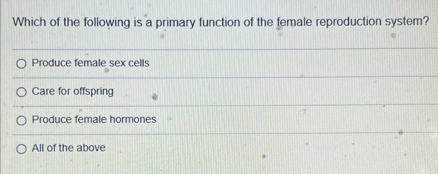 Solved Which of the following is a primary function of the | Chegg.com