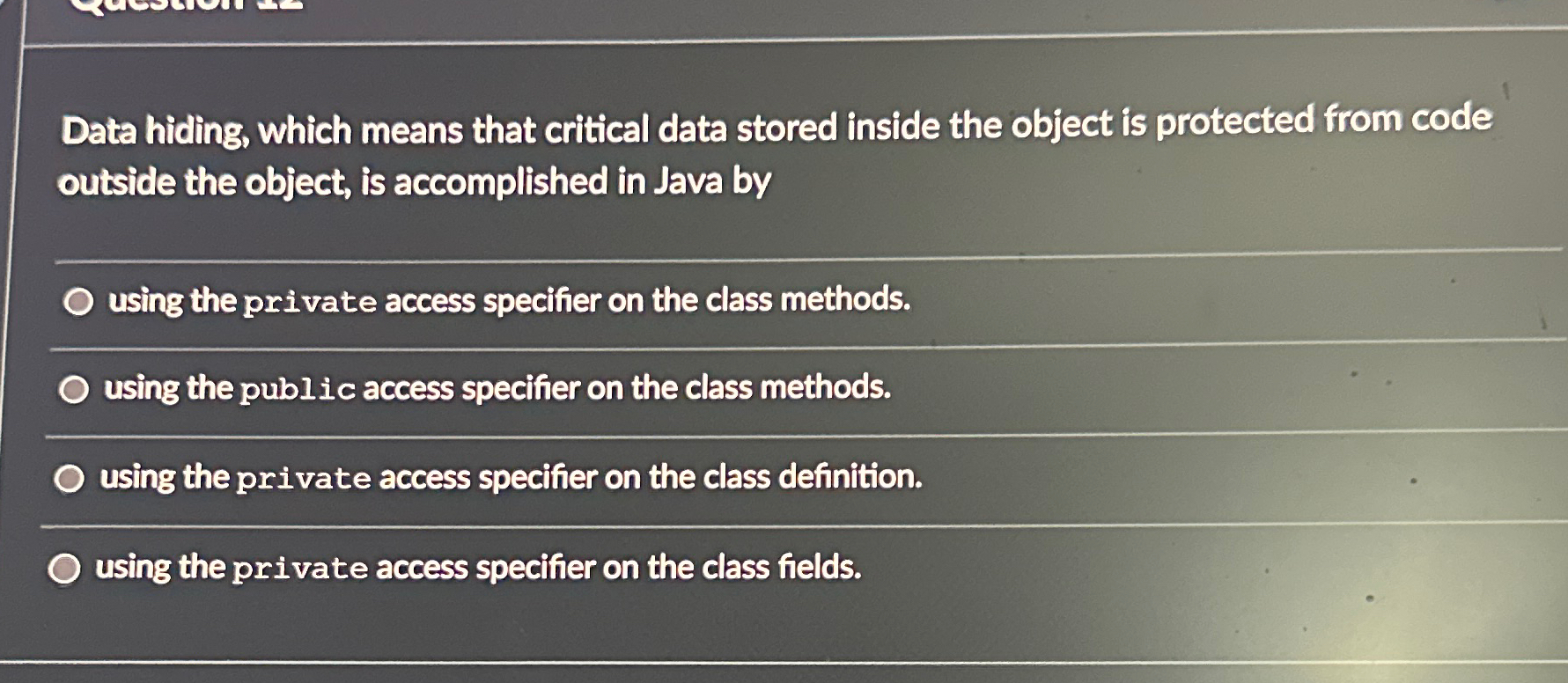 Solved Data hiding, which means that critical data stored | Chegg.com