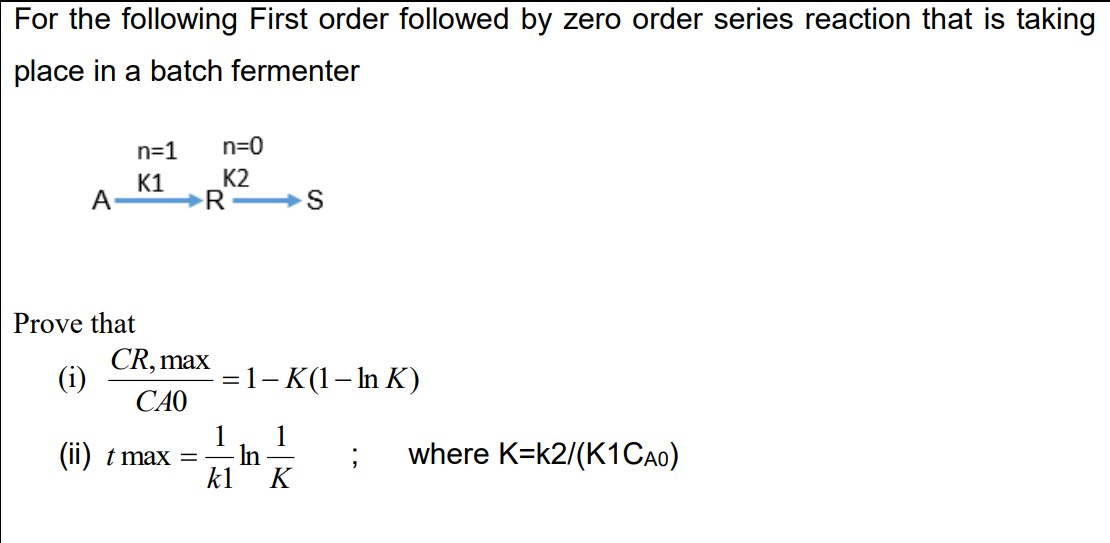 Solved For the following First order followed by ﻿zero order | Chegg.com