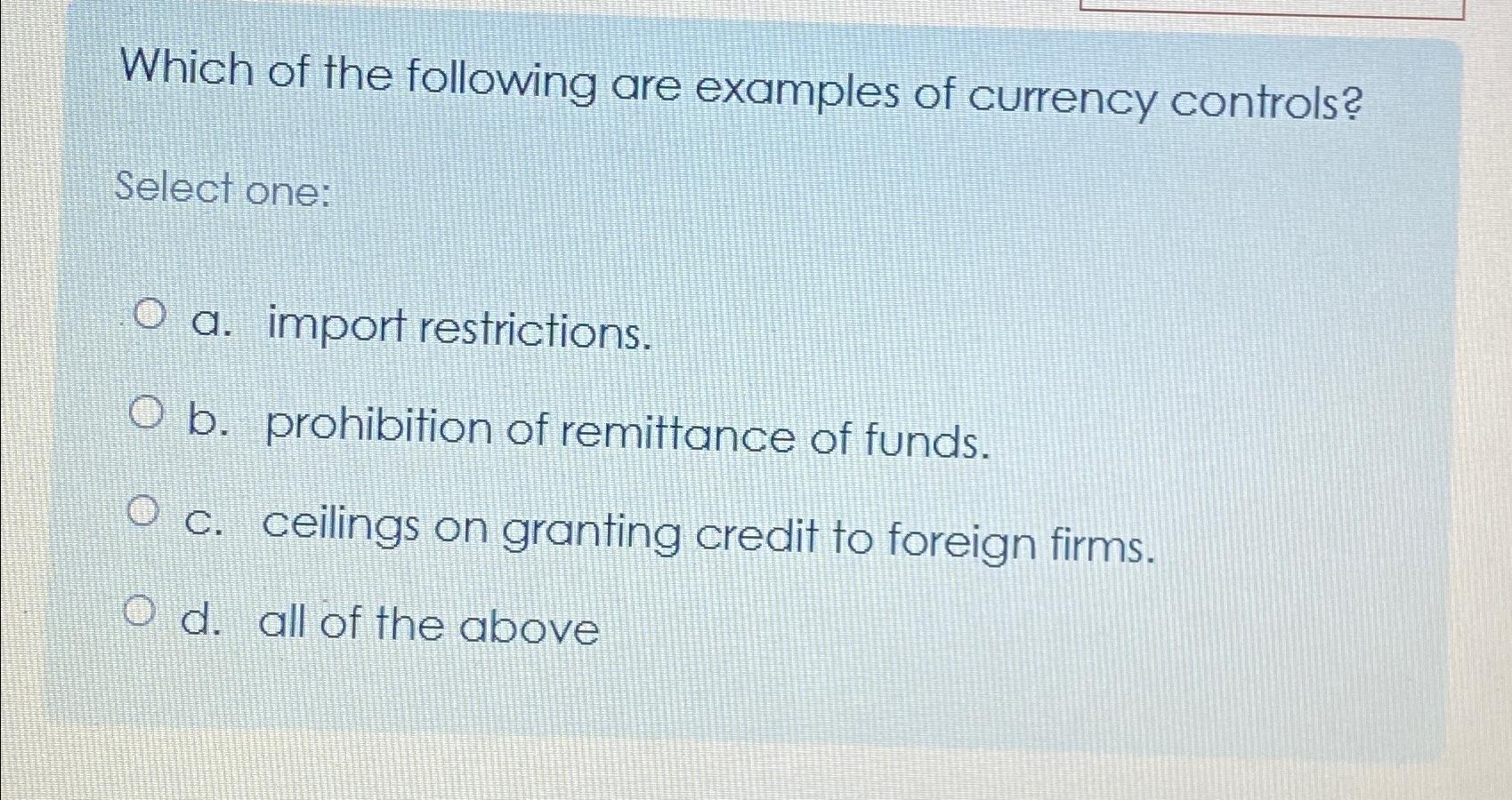 Solved Which of the following are examples of currency | Chegg.com