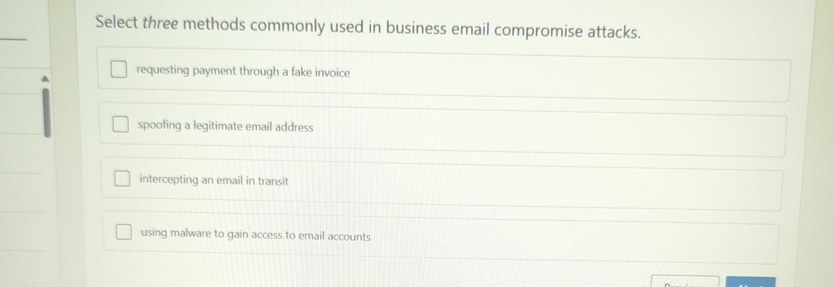 Solved Select three methods commonly used in business email | Chegg.com