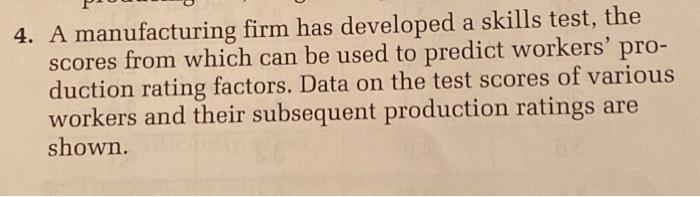 Solved 4. A manufacturing firm has developed a skills test, | Chegg.com