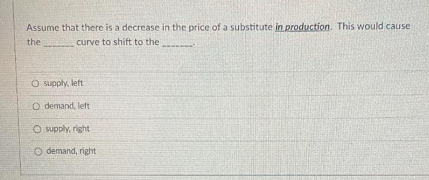 Solved Assume that there is a decrease in the price of a | Chegg.com