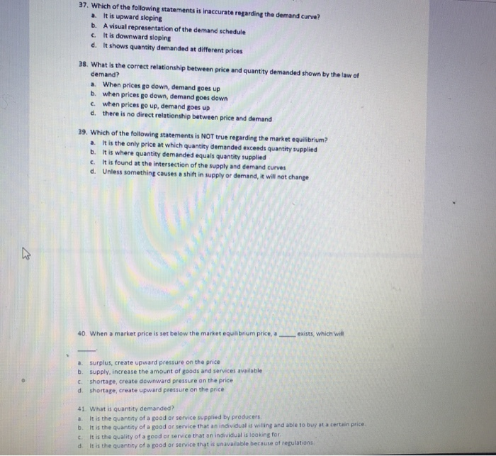 Solved 37. Which of the following statements is inaccurate | Chegg.com