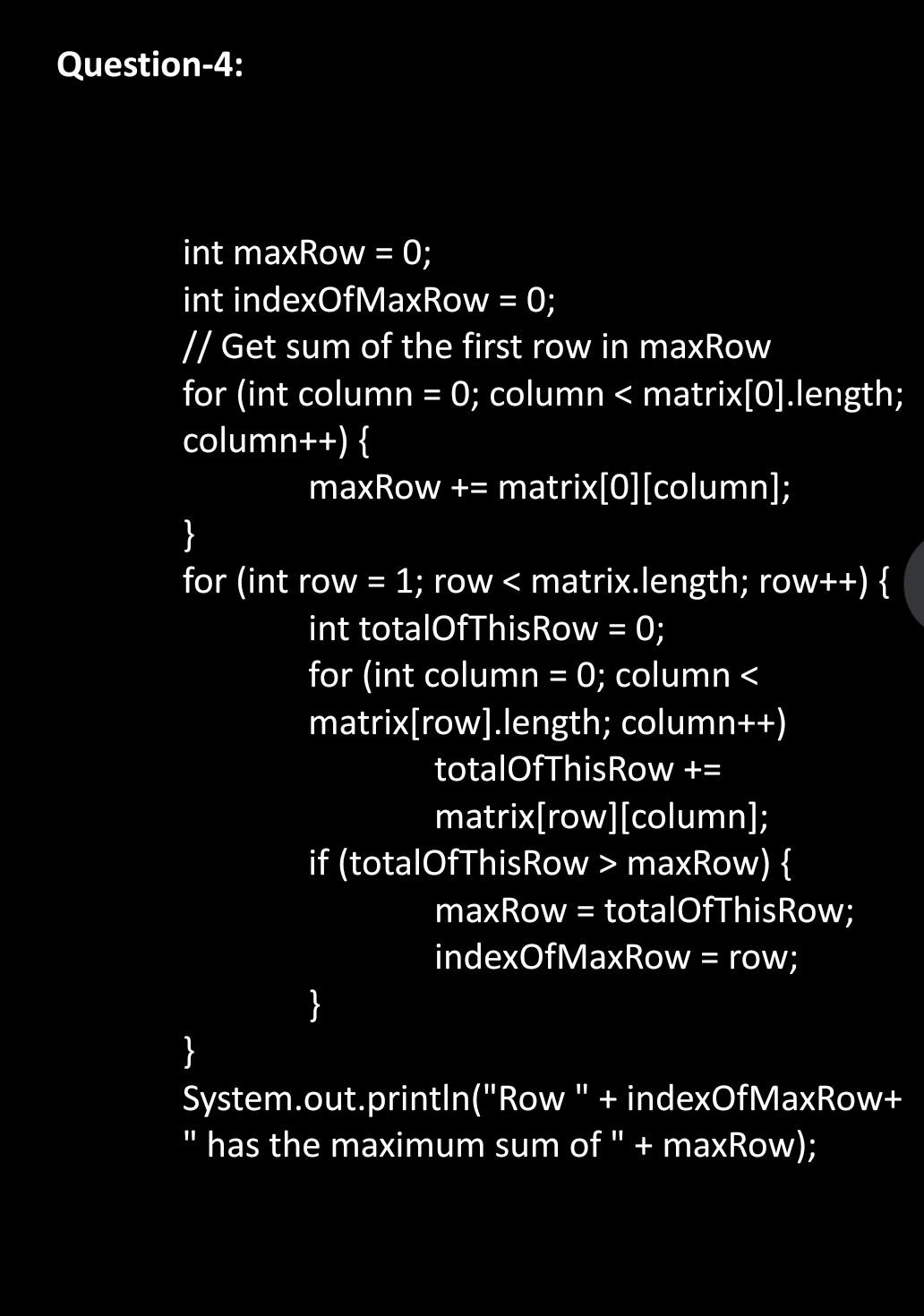 Solved Question-1: int[][] array ={{1,2},{3,4},{5,6}}; int | Chegg.com