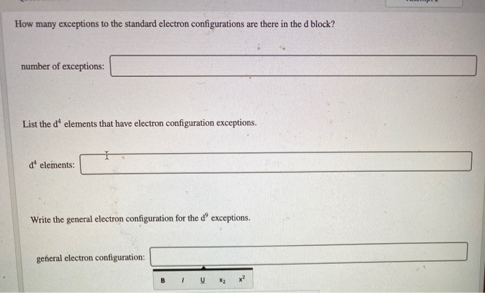 How many exceptions to the standard electron | Chegg.com