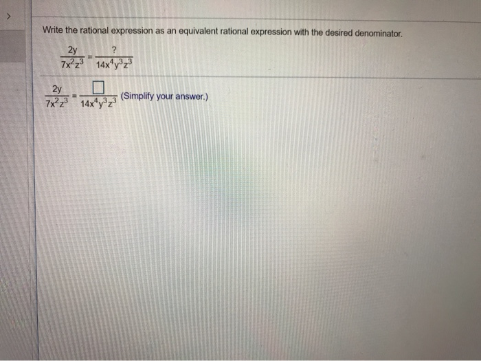 Solved Write the rational expression as an equivalent | Chegg.com