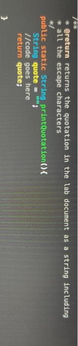 Solved Write a method that returns the following as a single | Chegg.com