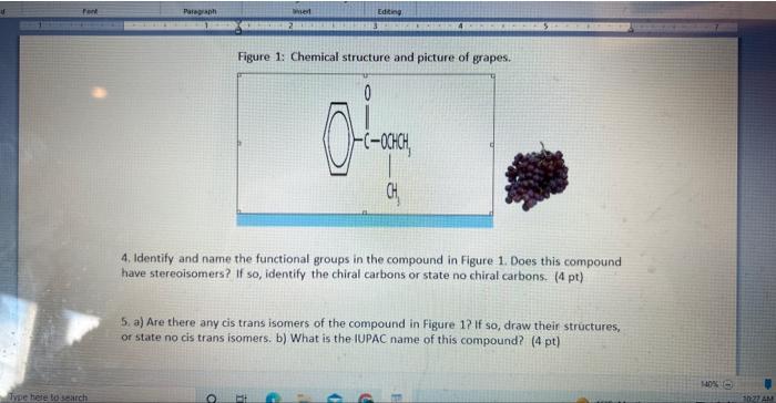 Solved Figure 1: Chemical structure and picture of grapes. | Chegg.com