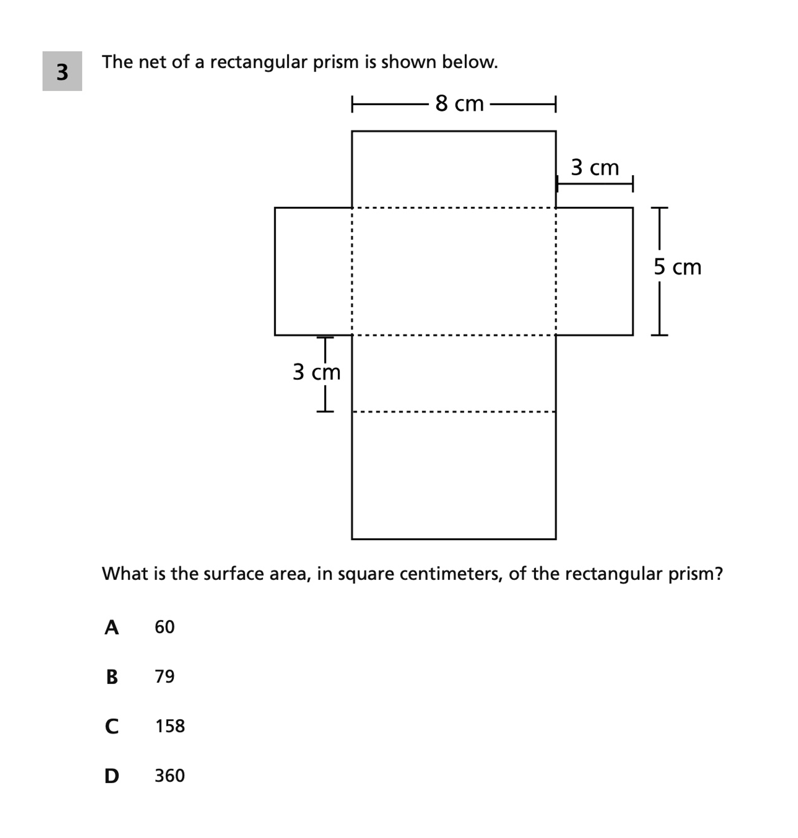 Solved 3 ﻿The net of a rectangular prism is shown below.What | Chegg.com