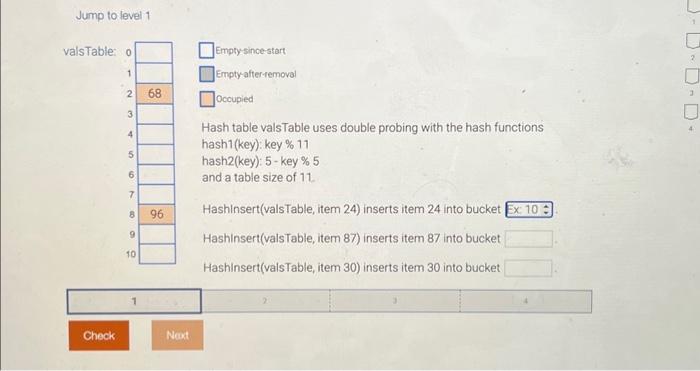 Solved Jump to level 1 vals Table: o Check 1 2 3 4 5 6 7 8 9 | Chegg.com