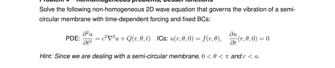 Solved a semi- Solve the following non-homogeneous 2D wave | Chegg.com