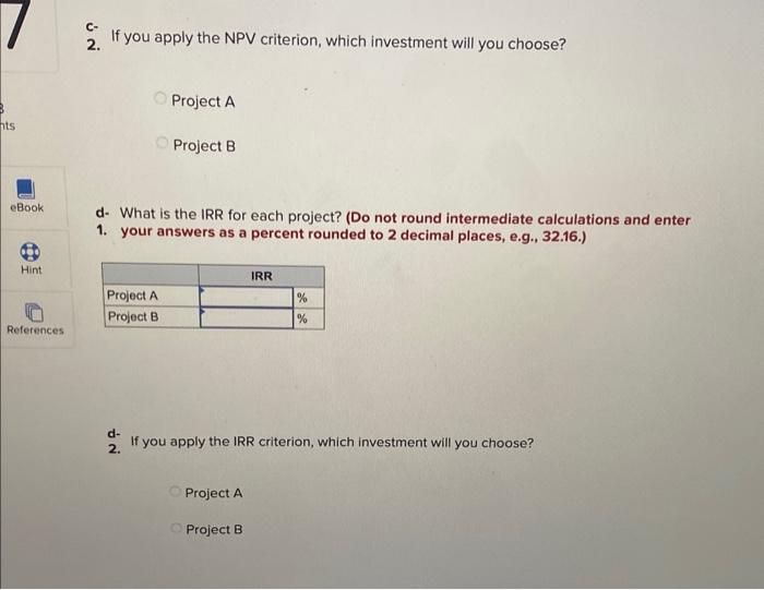 Solved Problem 9-17 Comparing Investment Criteria [LO1, 2, | Chegg.com