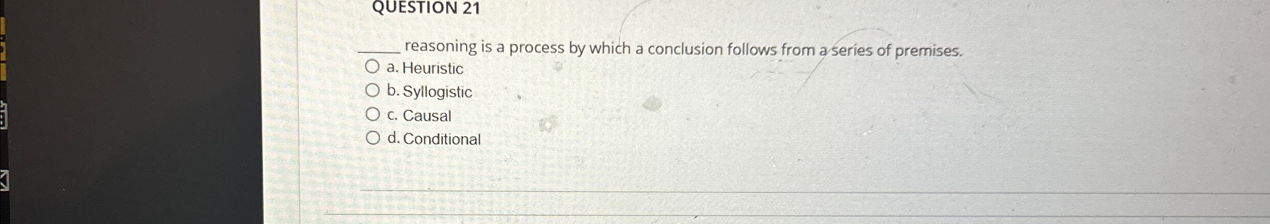 Solved QUESTION 21q, ﻿reasoning is a process by which a | Chegg.com