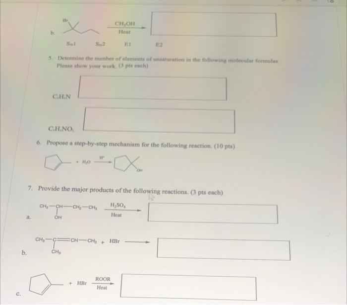 Solved CHOH Heat b SI 5. EI 3. Determine the number of | Chegg.com