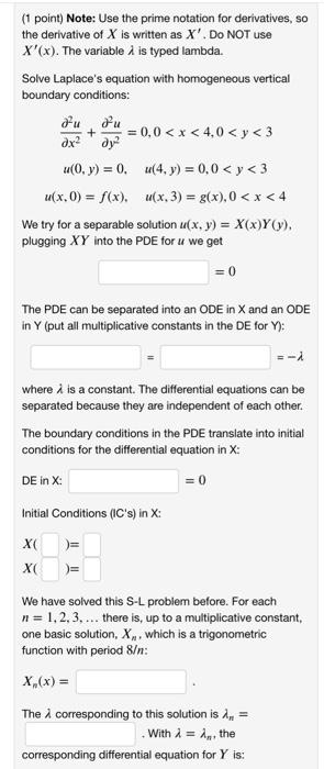 Solved (1 point) Note: Use the prime notation for | Chegg.com