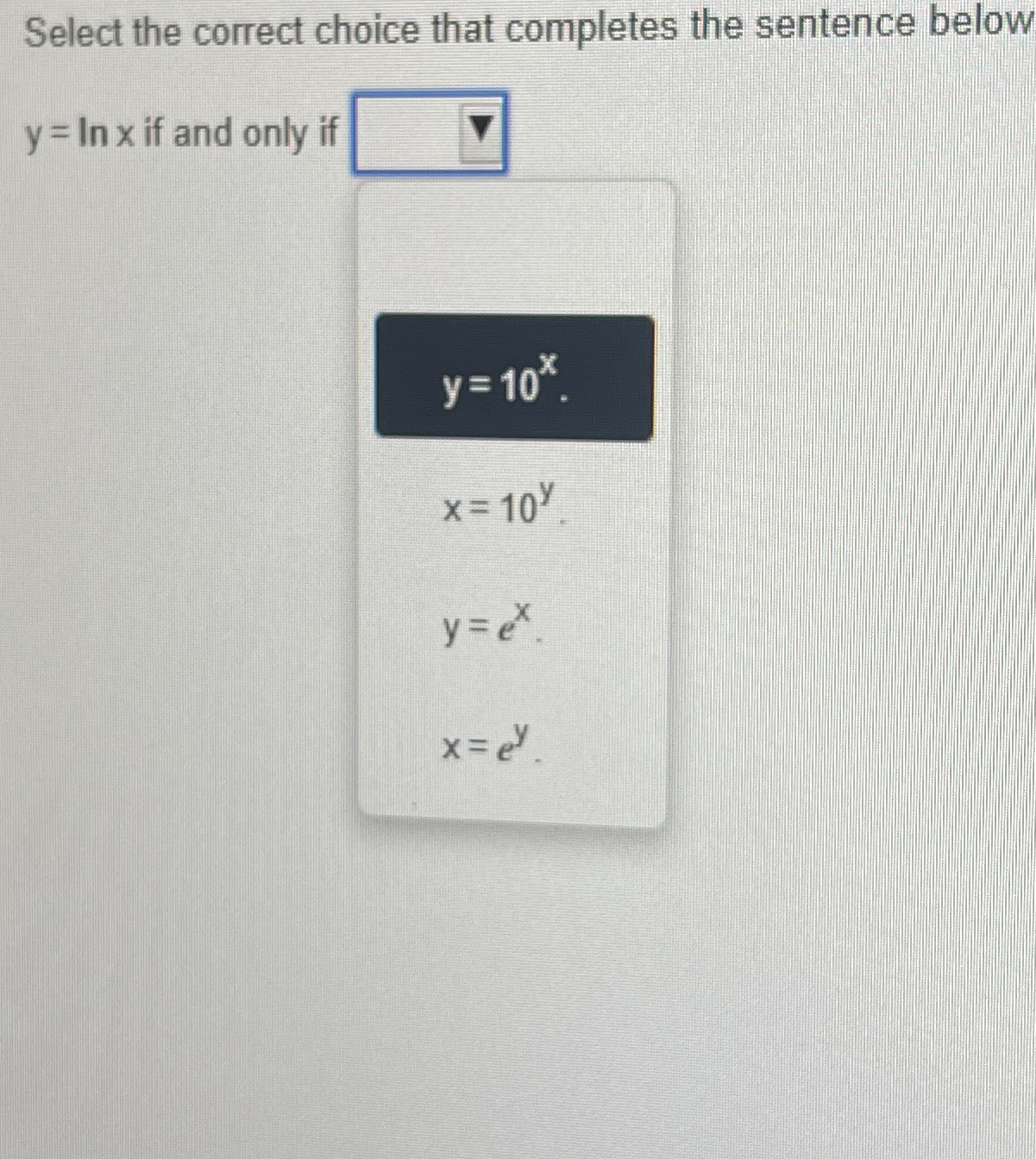 Solved Select the correct choice that completes the sentence | Chegg.com