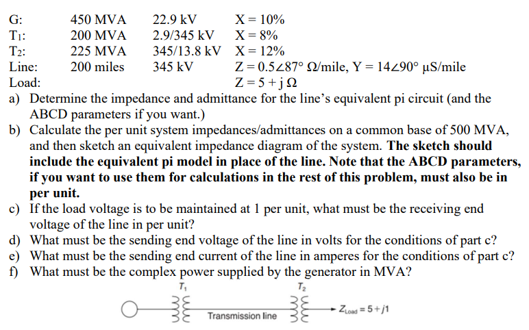 Solved In ﻿the power system shown below, a generating plant | Chegg.com