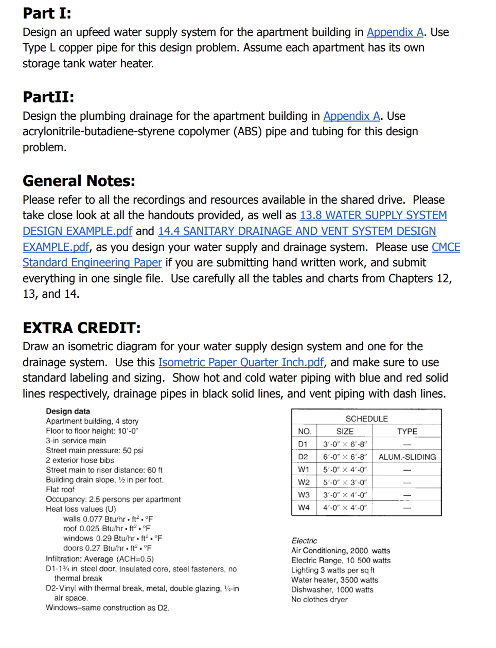 Part I:Design an upfeed water supply system for the | Chegg.com