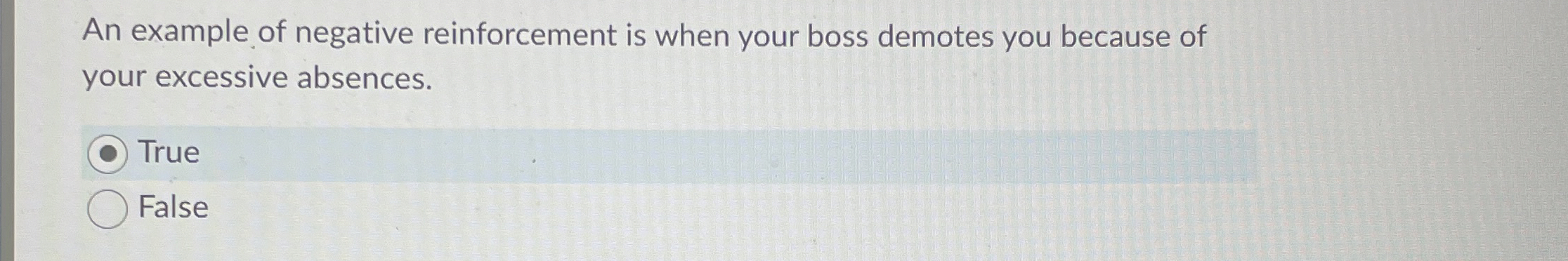 Solved An example of negative reinforcement is when your | Chegg.com