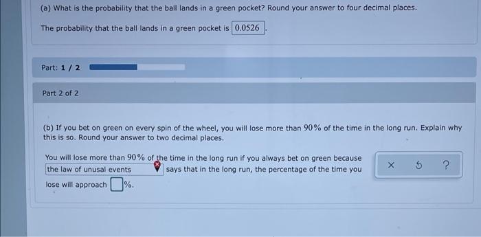 Solved (a) What is the probability that the ball lands in a | Chegg.com
