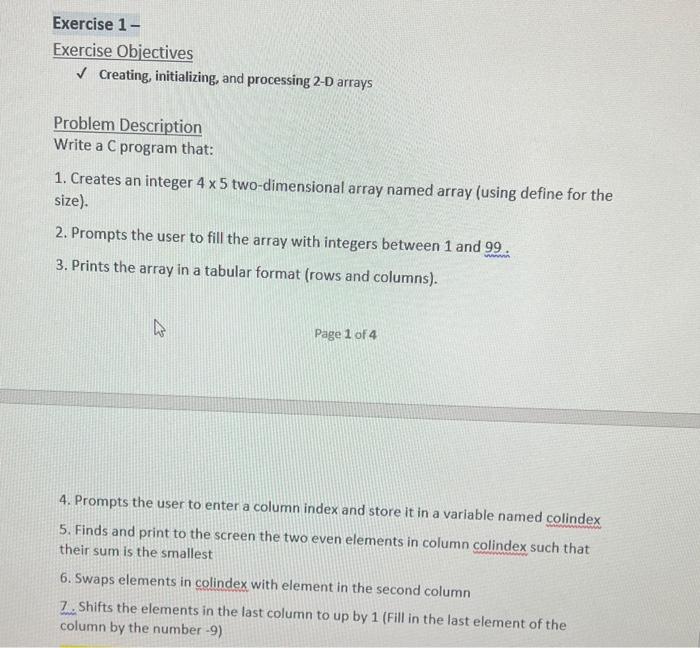 Solved Exercise Objectives Creating, initializing, and | Chegg.com Solved Exercise Objectives Creating, initializing, and | Chegg.com