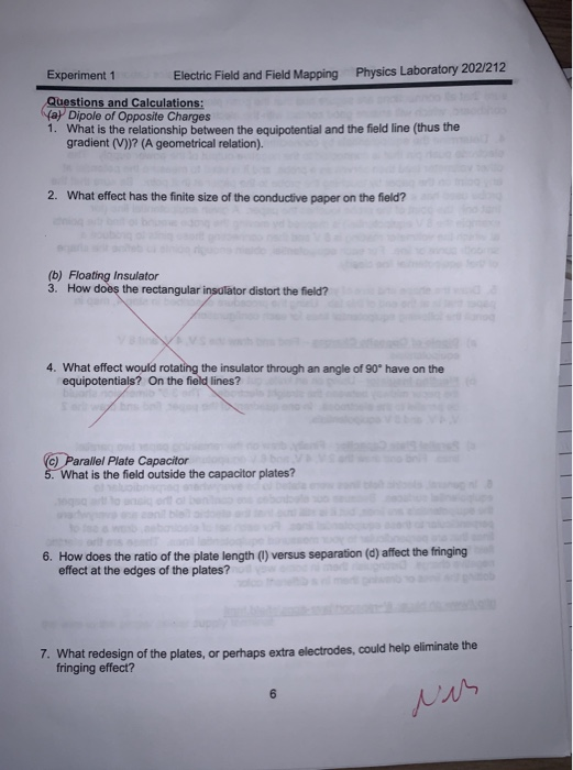 Solved Experiment 1 Electric Field and Field Mapping Physics | Chegg.com