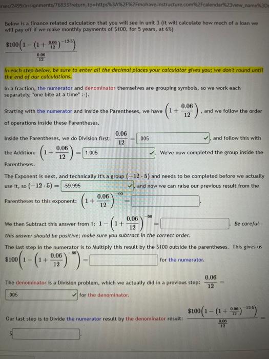 Solved Below is a finance related calculation that you will | Chegg.com