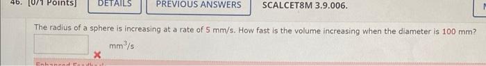 Solved 46. [0/1 Points) DETAILS PREVIOUS ANSWERS SCALCET8M | Chegg.com
