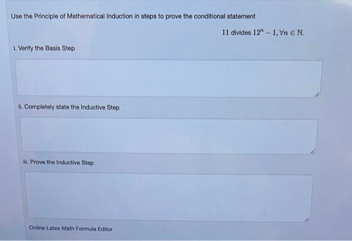Solved Use the Principle of Mathematical Induction in steps | Chegg.com