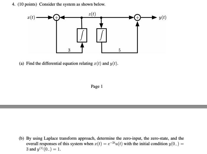 Solved 4. (10 points) Consider the system as shown below. | Chegg.com