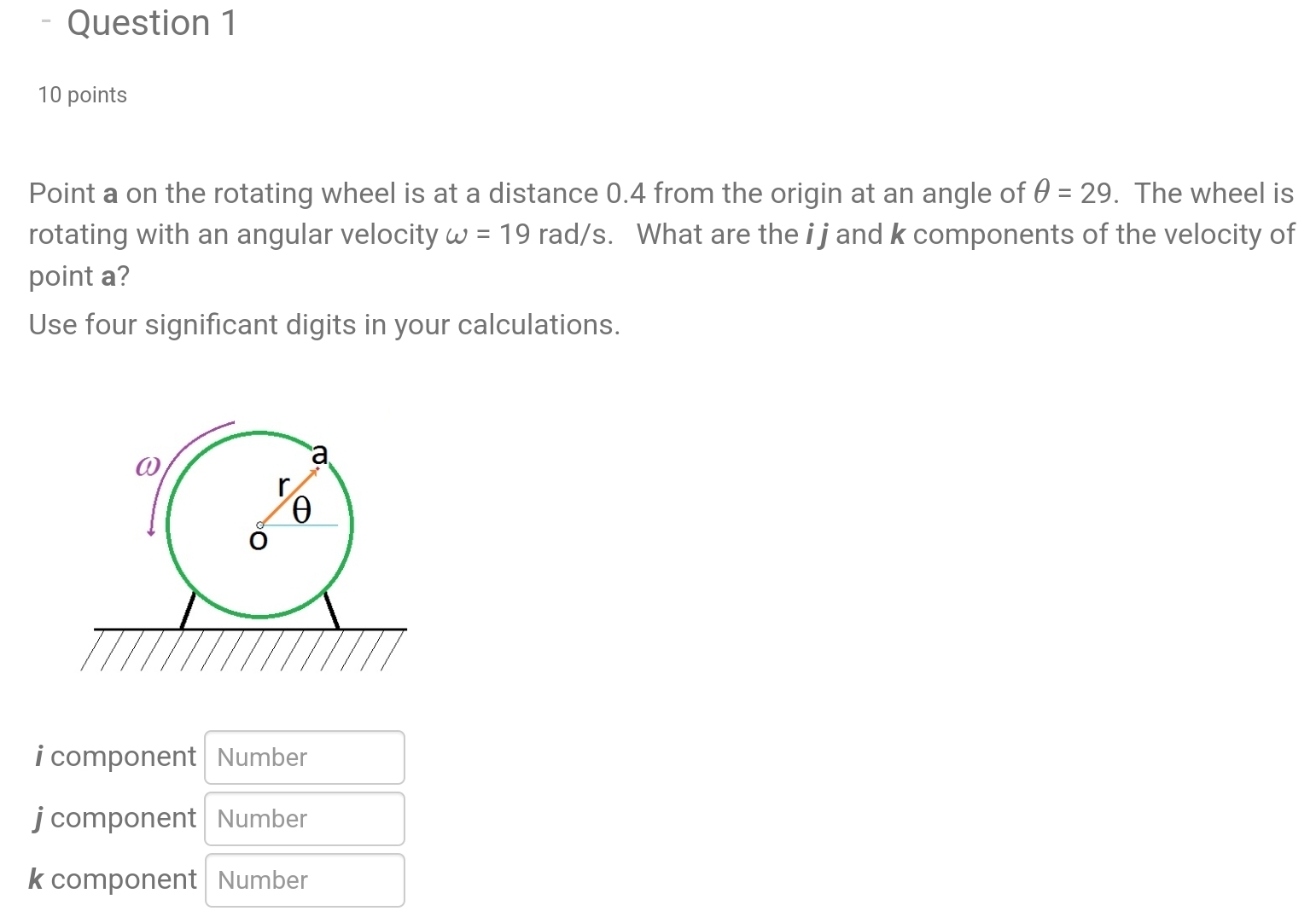 Solved Question 110 ﻿pointsPoint a on the rotating wheel is | Chegg.com
