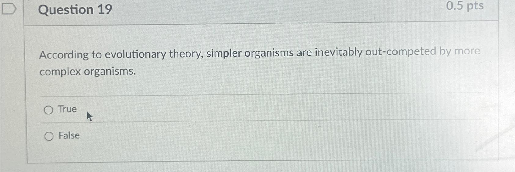 Solved Question 190.5ptsAccording to evolutionary theory, | Chegg.com