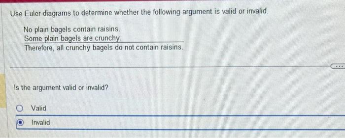 Solved Use Euler diagrams to determine whether the following | Chegg.com