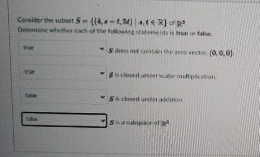Solved Consider the subset S = {(-2,28 - 1,36) ITER) of R | Chegg.com