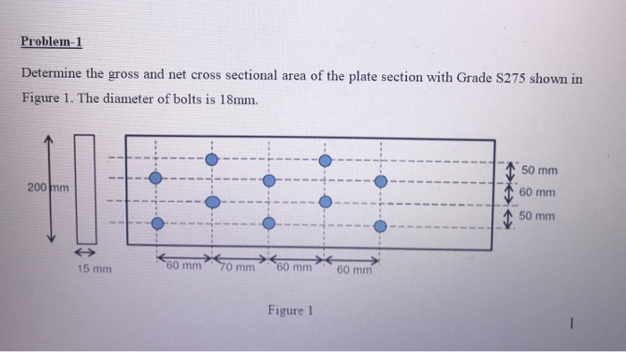 Solved Problem-1 Determine the gross and net cross sectional | Chegg.com