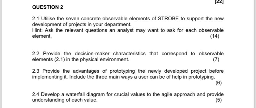 Solved QUESTION 22.1 ﻿Utilise the seven concrete observable | Chegg.com