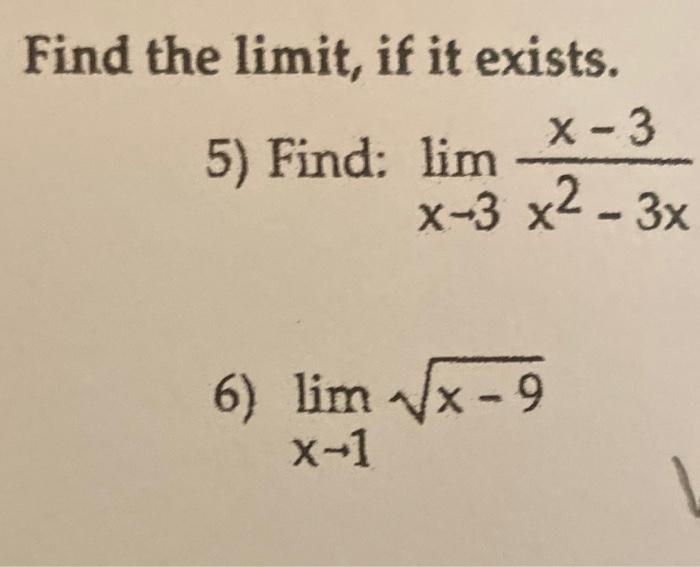 Solved limx→3x2−3xx−3 | Chegg.com