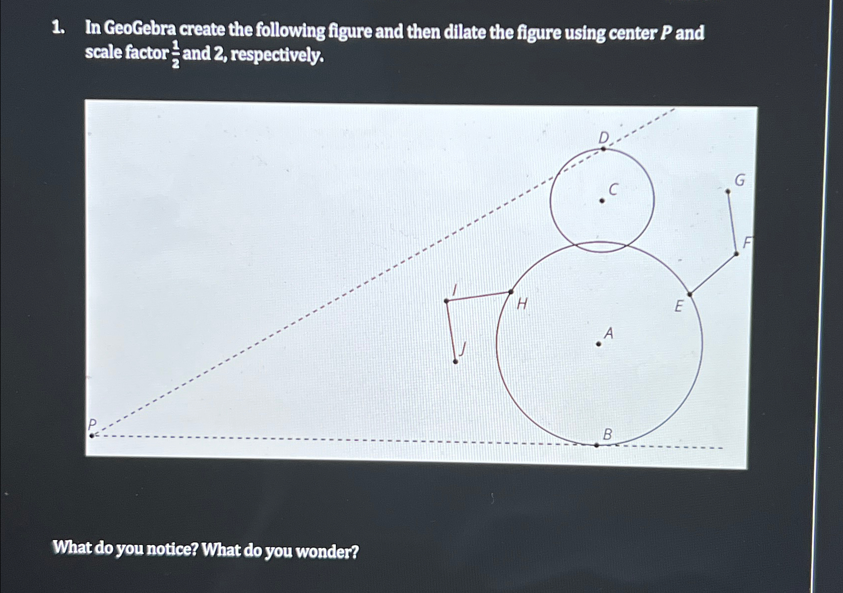Solved In GeoGebra create the following figure and then | Chegg.com